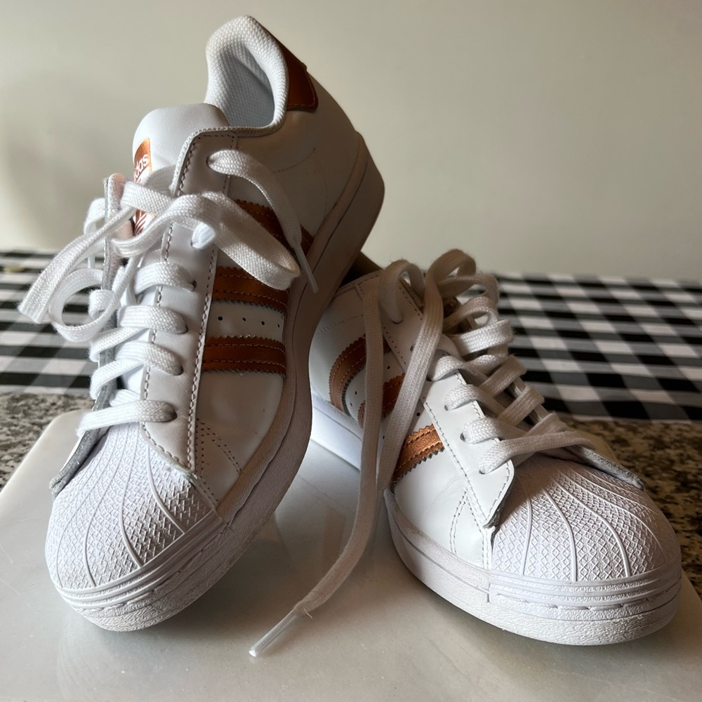 Adidas Originals Superstar White Copper Sneakers - Gem